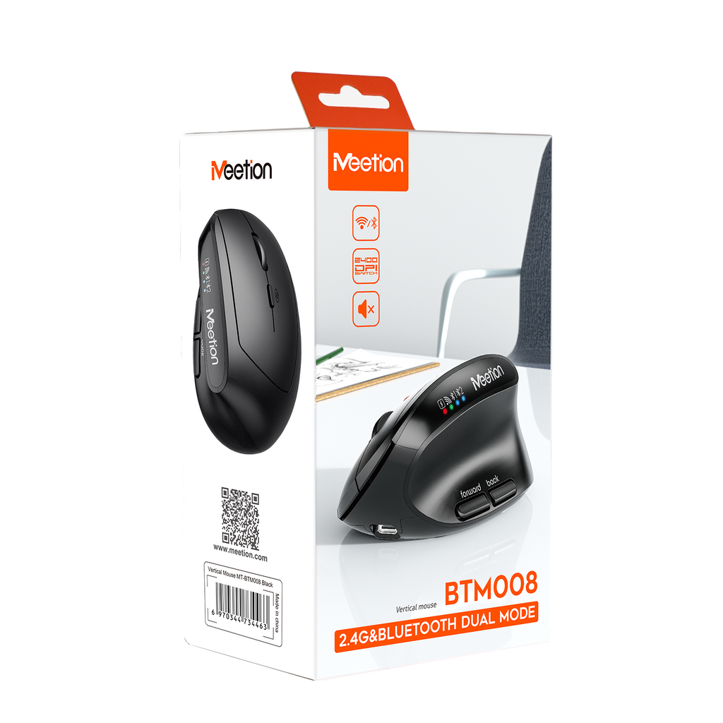 MEETION BTM008 Wireless Mouse, Ergonomic Mouse, Bluetooth Vertical Rec ...